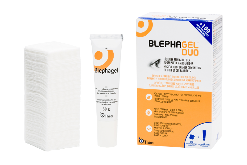 Blephagel® Duo Gel 30g + 100 Pads – Sanfte Pflege für die Augenlider